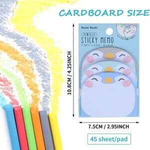 Office | Cute Sticky Notes 6 Pack Cartoon Sticky Notes Animals Shape ...